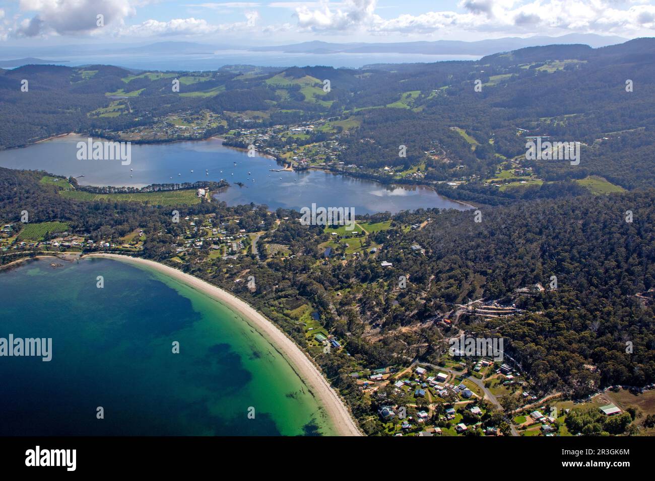 White Beach and Nubeena on the Tasman Peninsula Stock Photo - Alamy