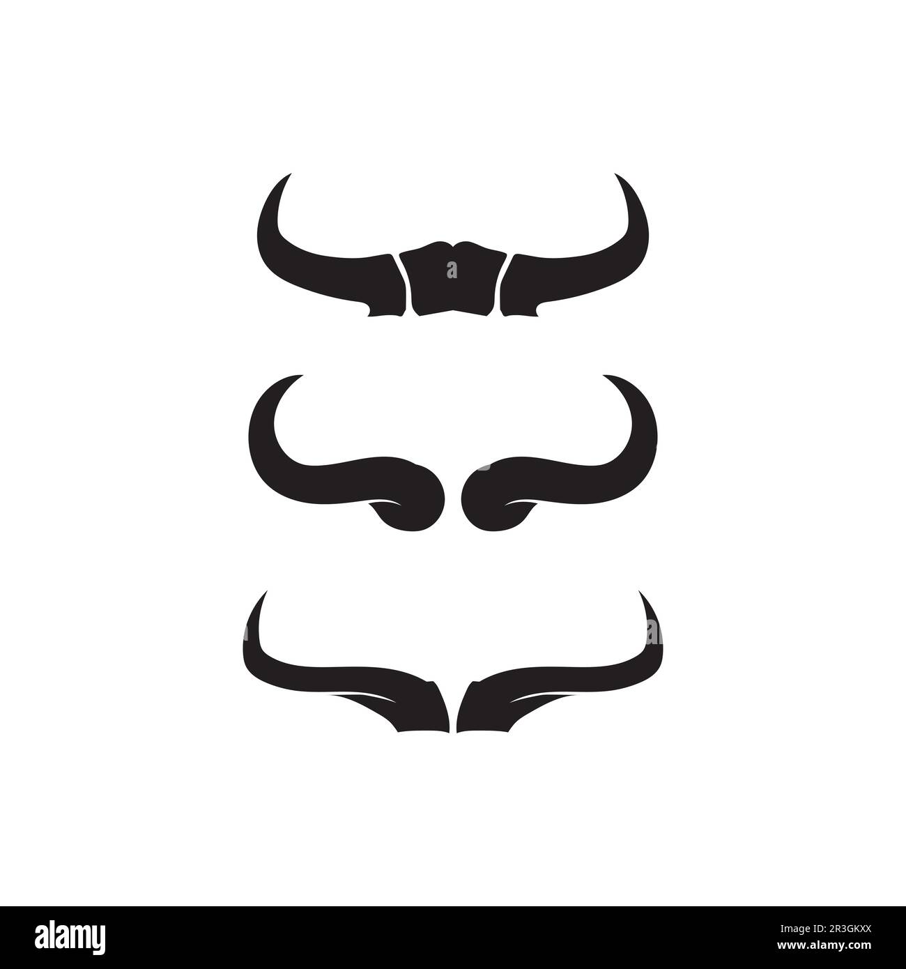 Bull logo and cow animal, logo and vector horn and buffalo logo and ...