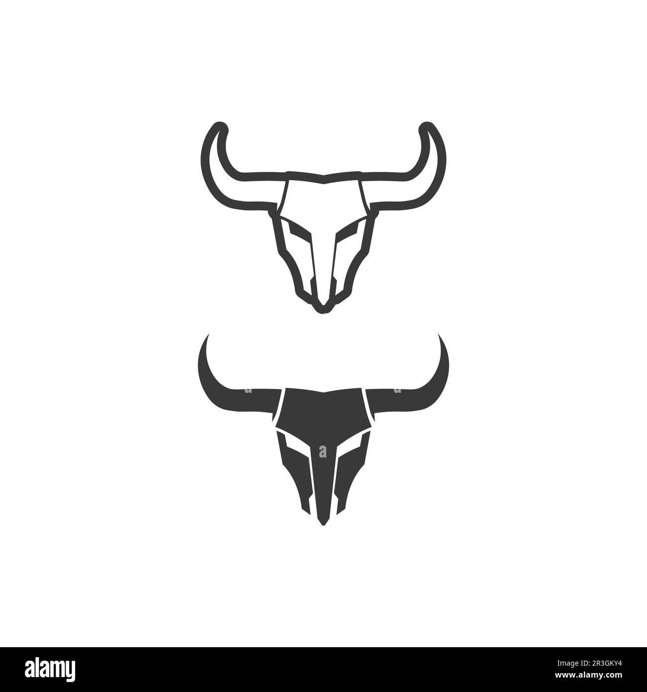 Bull logo and cow animal, logo and vector horn and buffalo logo and ...