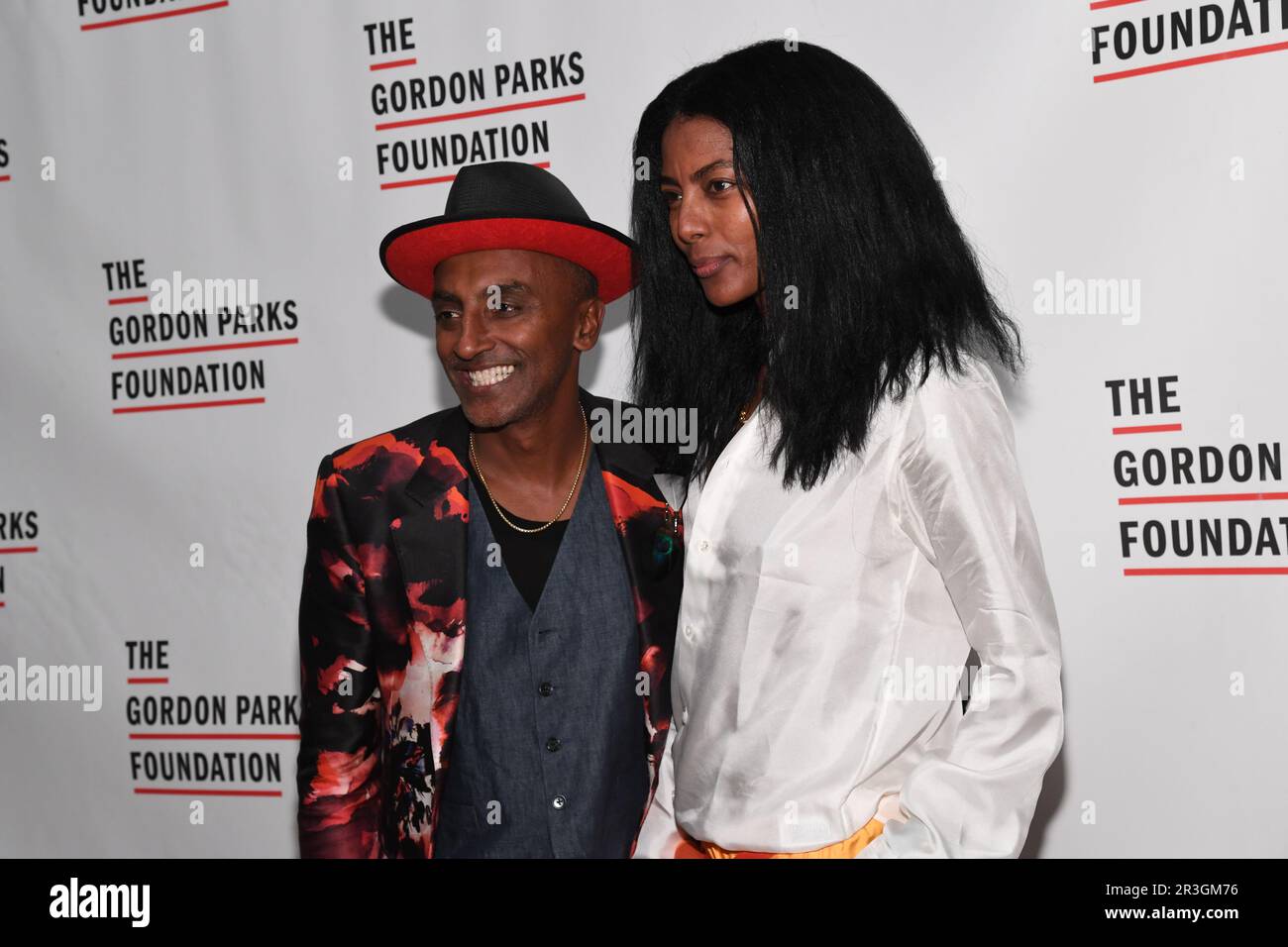 New York, USA. 23rd May, 2023. Marcus Samuelsson and Maya Haile walking ...
