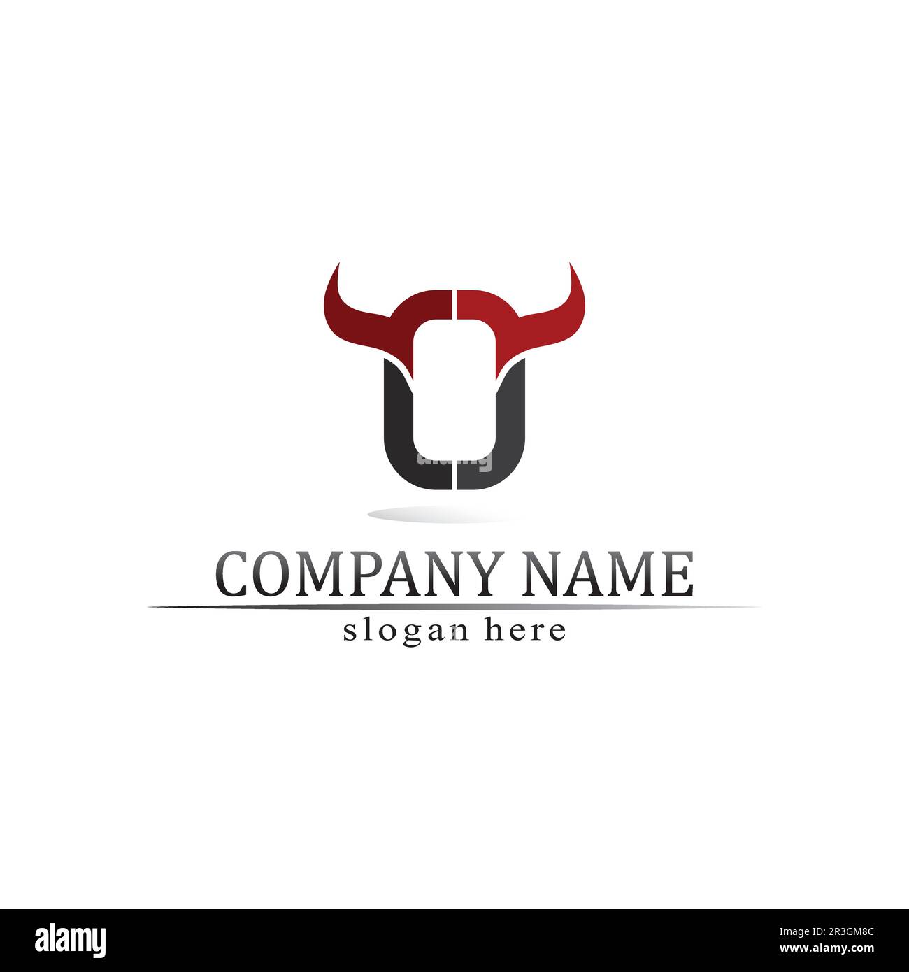 Bull logo and cow animal, logo and vector horn and buffalo logo and ...