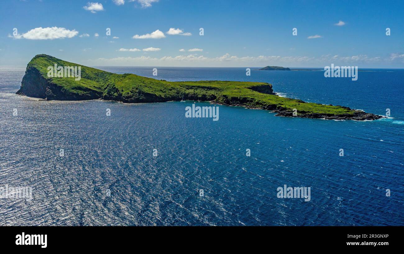 Aerial view of Isle de Coin de Mire Gunner's Coin Island off the north ...