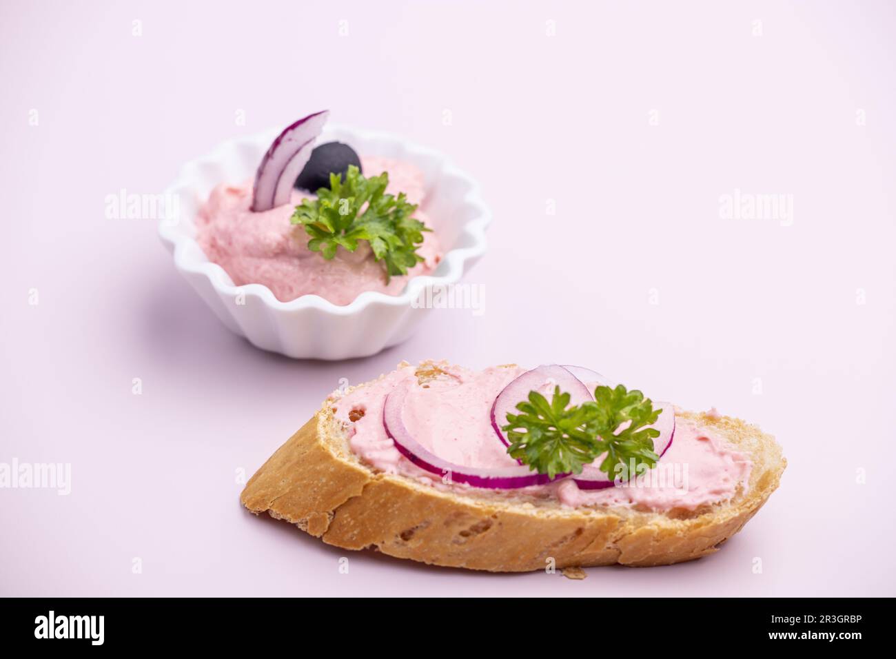 Greek taramas on pink Stock Photo - Alamy