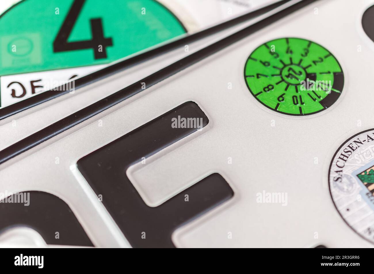 TÃ¼v badge on a license plate in Germany Stock Photo - Alamy