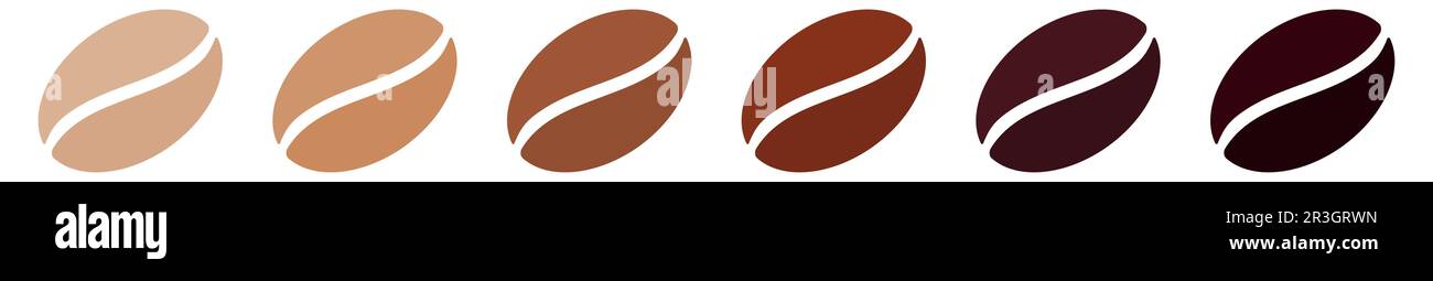 Coffee strength scale, different colour beans to show intensity or ...