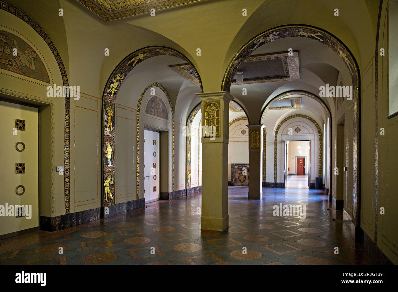 New Town Hall, interior view, palace-like magnificent building, Hanover ...