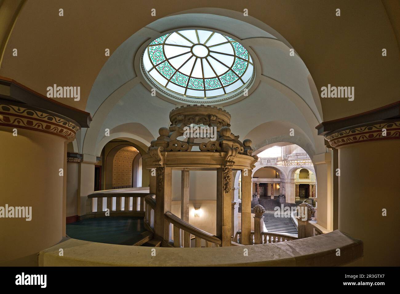 New Town Hall, interior view, palace-like magnificent building, Hanover ...