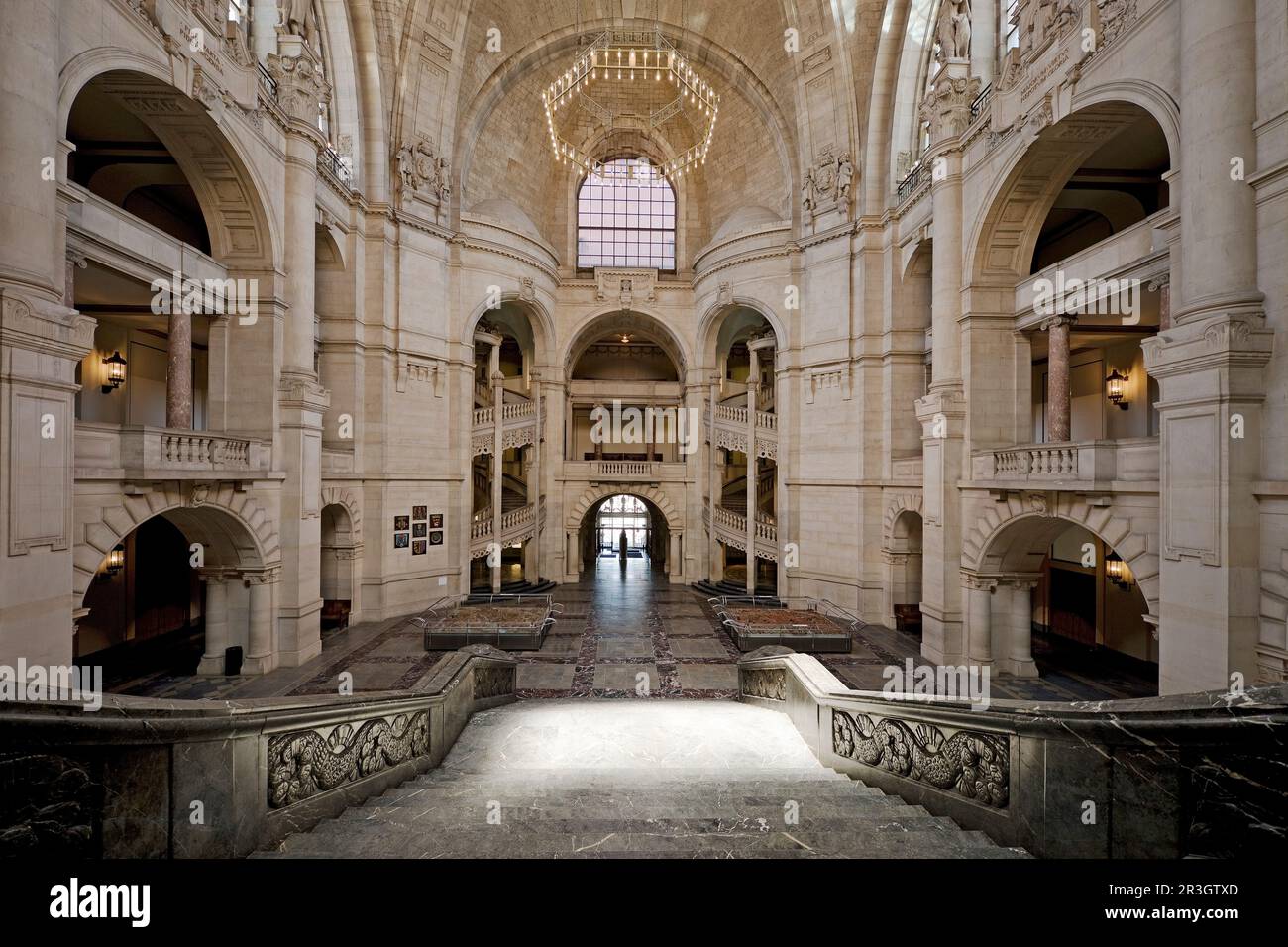 New Town Hall, interior view, palace-like magnificent building, Hanover ...