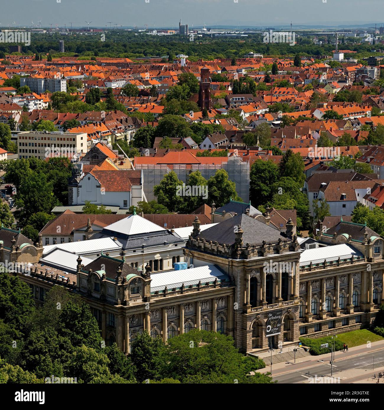 View from the town hall tower to the Landesmuseum Hannover, Lower ...