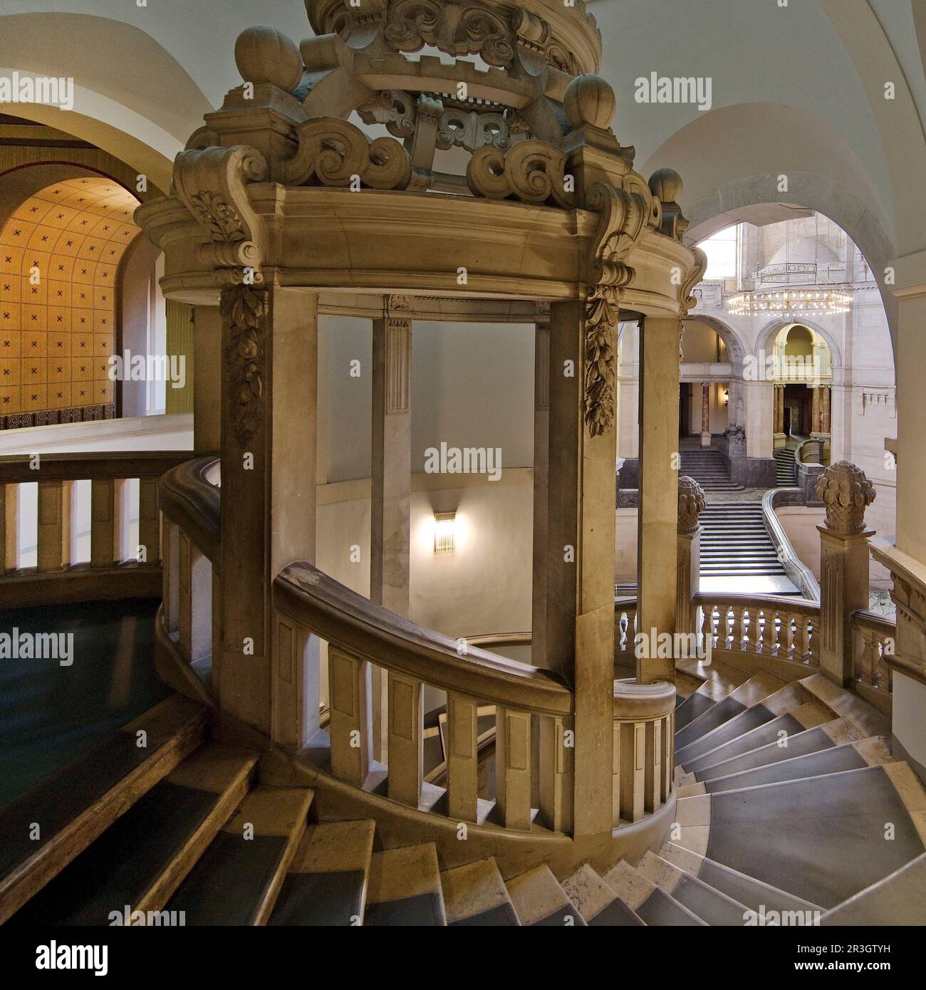 New Town Hall, interior view, palace-like magnificent building, Hanover ...
