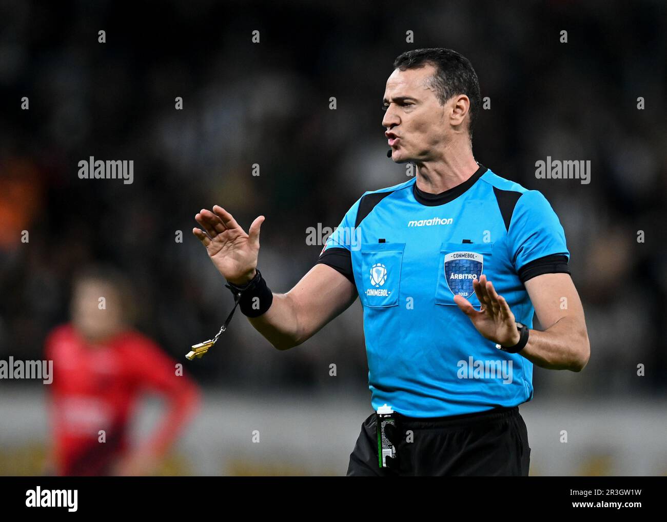 Belo Horizonte, Brazil. 23rd May, 2023. Referee Wilmar Roldan (COL ...