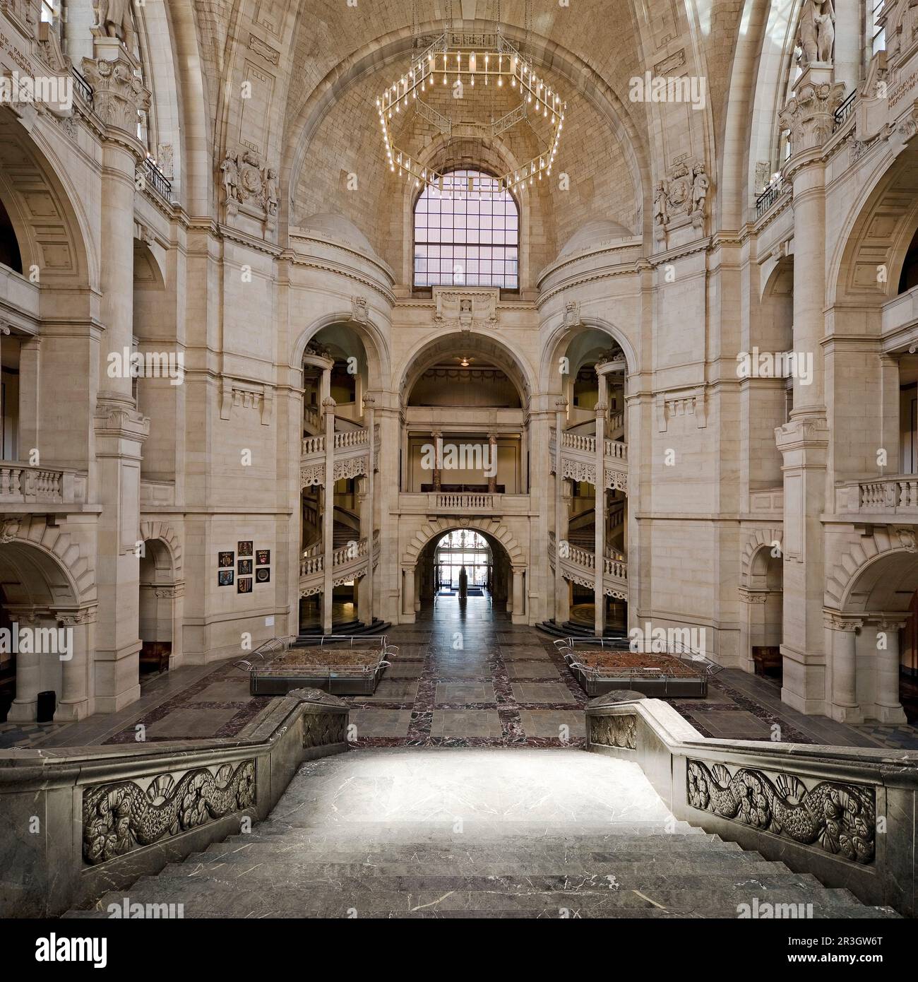 New Town Hall, interior view, palace-like magnificent building, Hanover ...