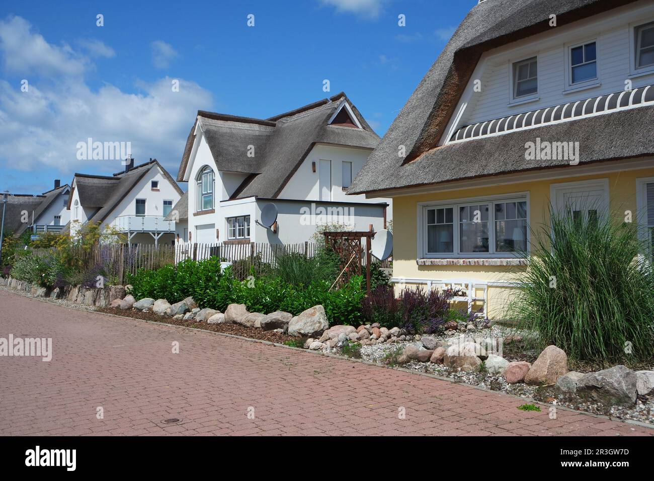 Thatched roof houses on a Baltic Sea island Stock Photo - Alamy