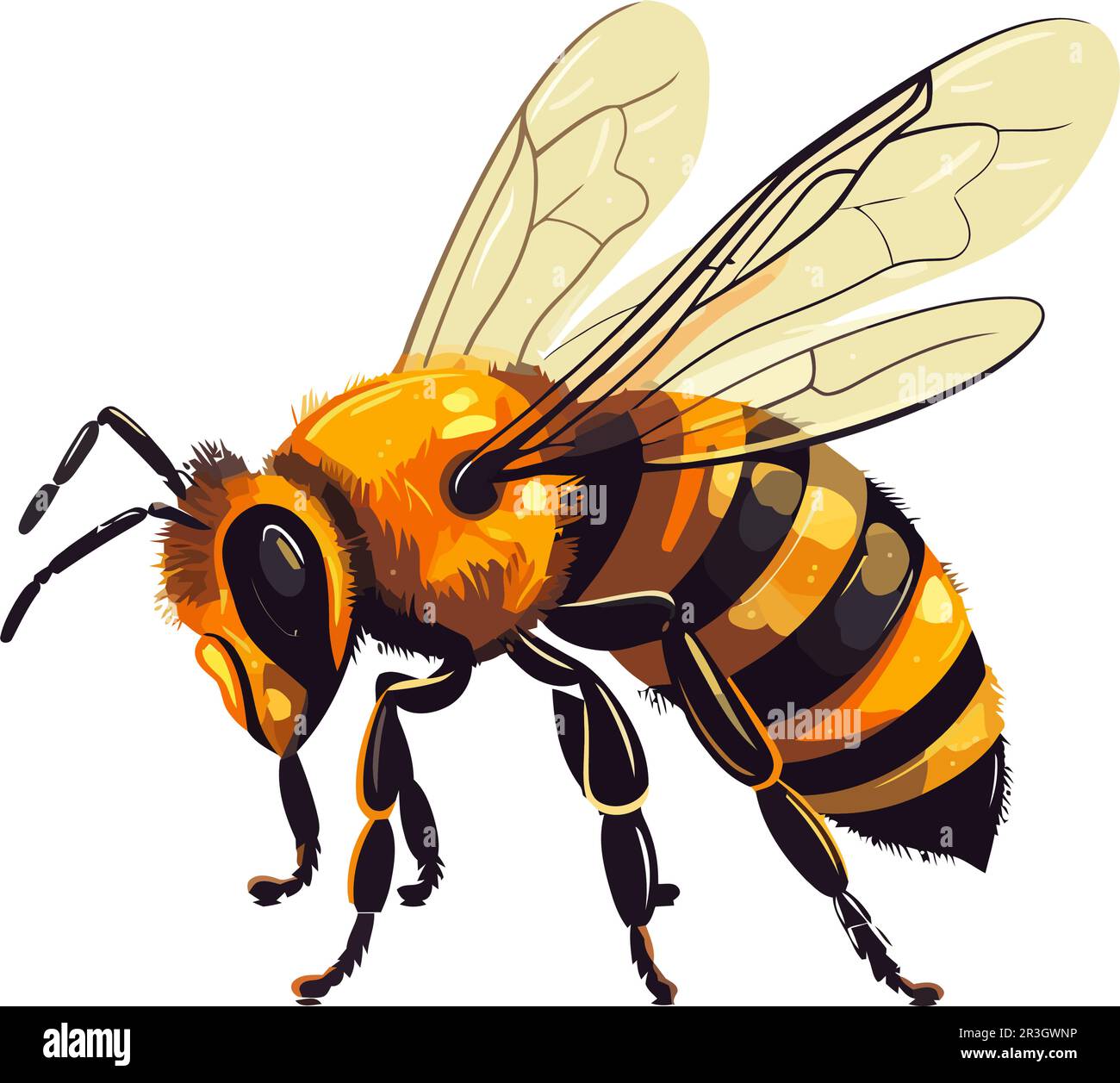 Busy bees buzzing, collecting pollen for honey Stock Vector Image & Art ...