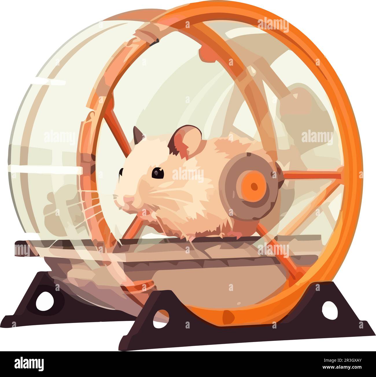 Cute hamster in wheel, isolated on white Stock Vector Image & Art - Alamy