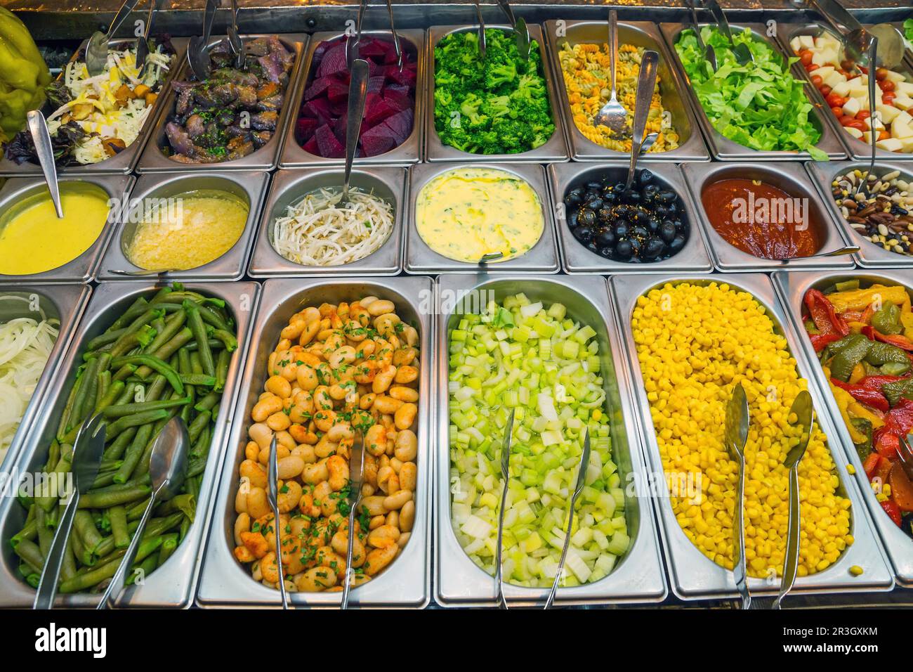 Colourful salad buffet in a restaurant Stock Photo - Alamy