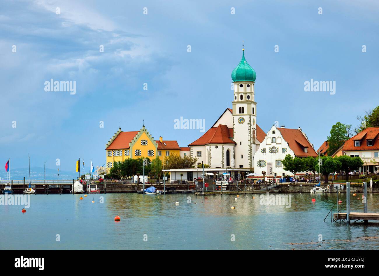 St. George's Parish and Parish Church, moated castle am Lake Constance ...