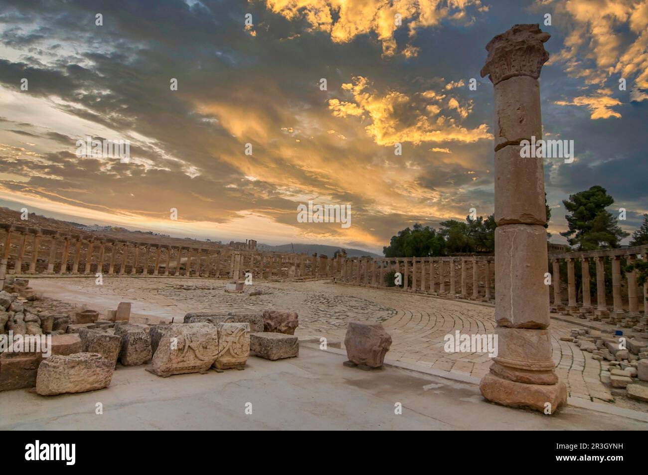 Historical Ruins of Jerash, hippodrome, Jordan Stock Photo - Alamy