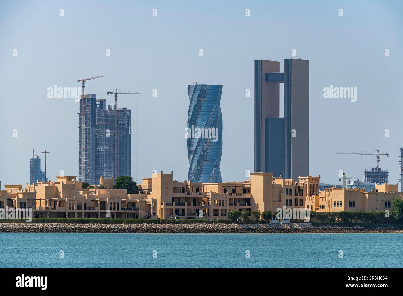 Overlook over the high rise buildings and the United tower in the ...