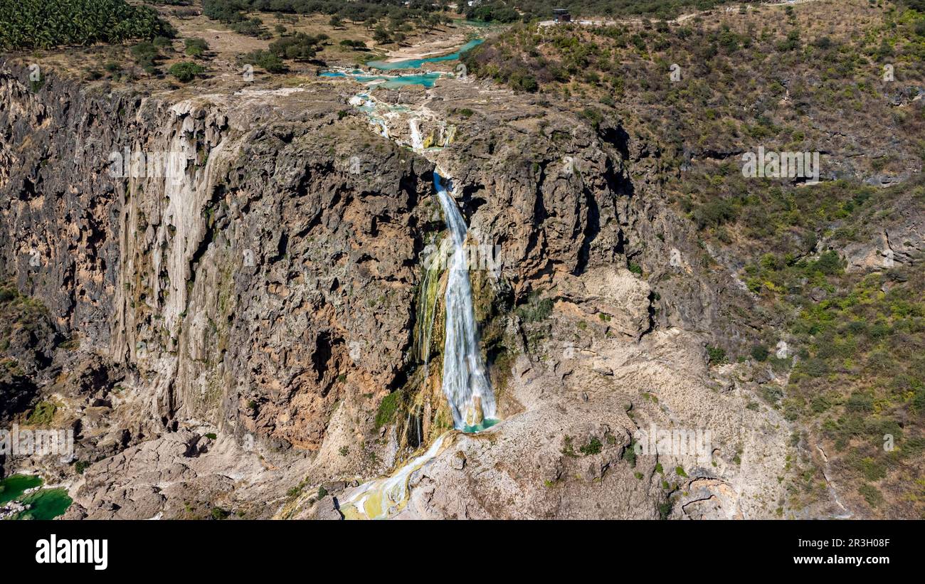 Turquoise waterfalls, Wadi Darbat, Salalah, Oman Stock Photo - Alamy