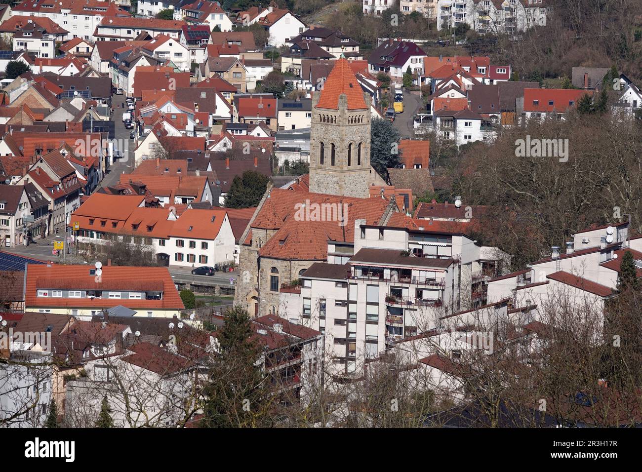 Weinheim with church St. Peter Stock Photo - Alamy