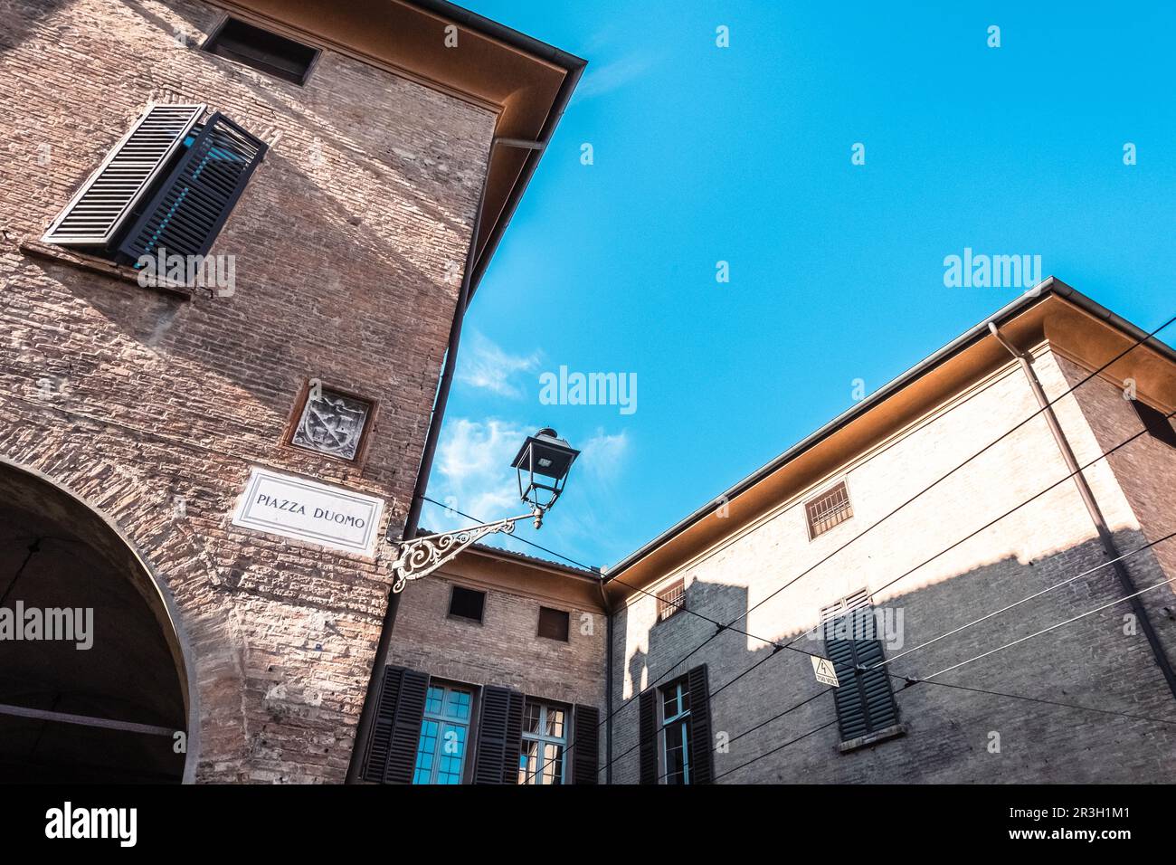 Beautiful view of Modena in Emilia Romanga. Summer in Italy Stock Photo ...