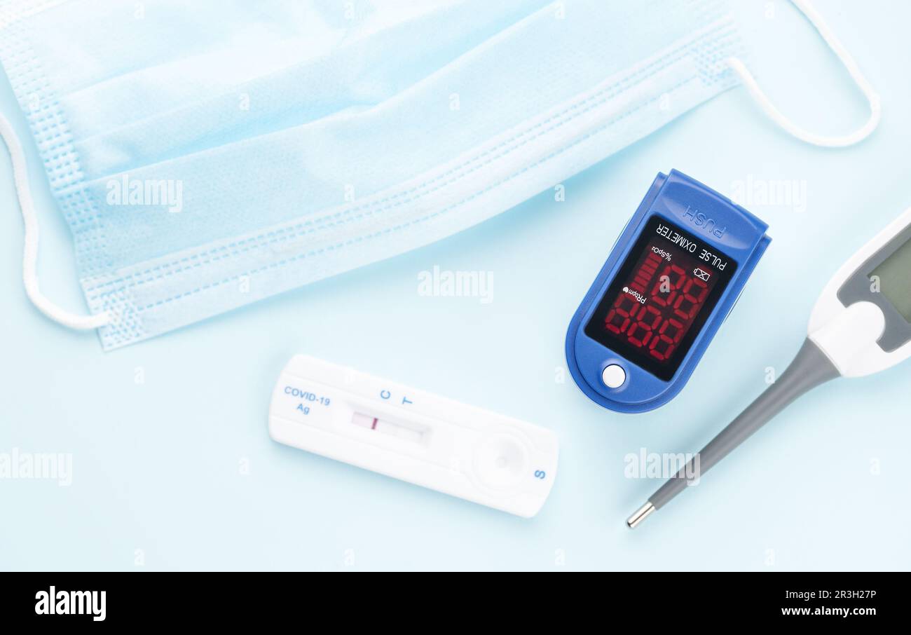 Medical kit for the prevention and treatment of coronavirus. Mask, test ...