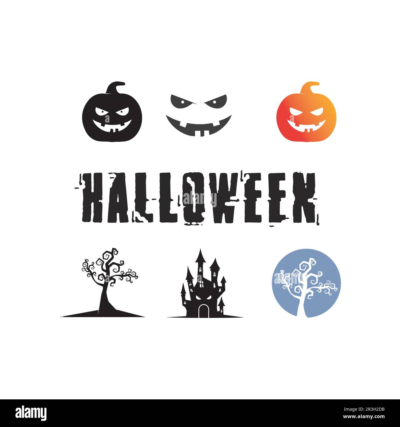 Vector icon for Helloween greeting card and poster party sign Concept ...