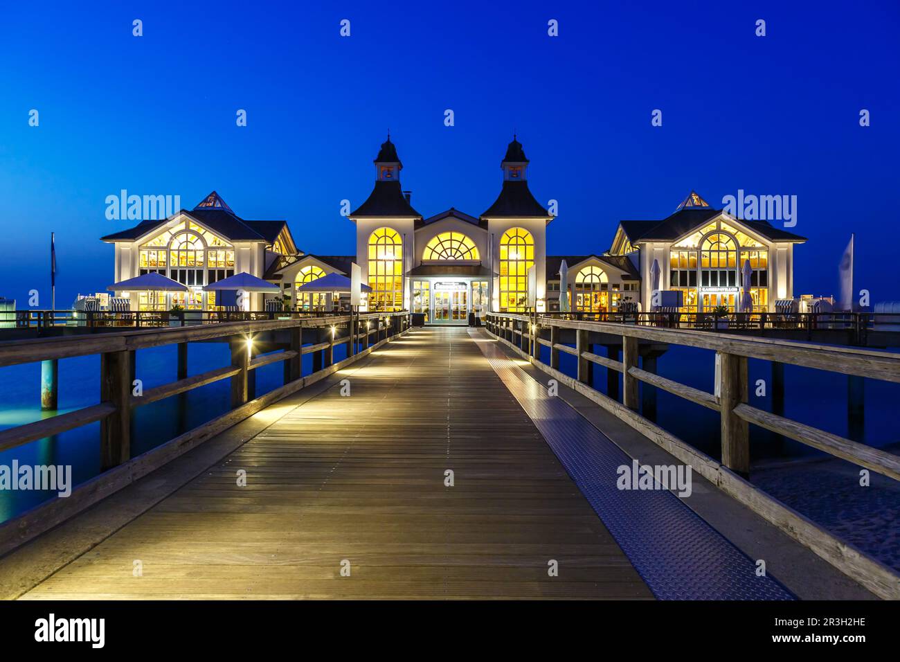 Pier in the Baltic resort Sellin on the island of RÃ¼gen on the Baltic ...