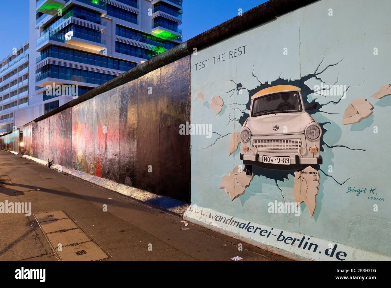 Mural painting Test The Rest with Trabi, artist Birgit Kinder, East ...