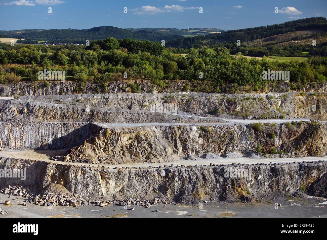 Limestone quarry, Hoennetal, Balve, Sauerland, North Rhine-Westphalia ...
