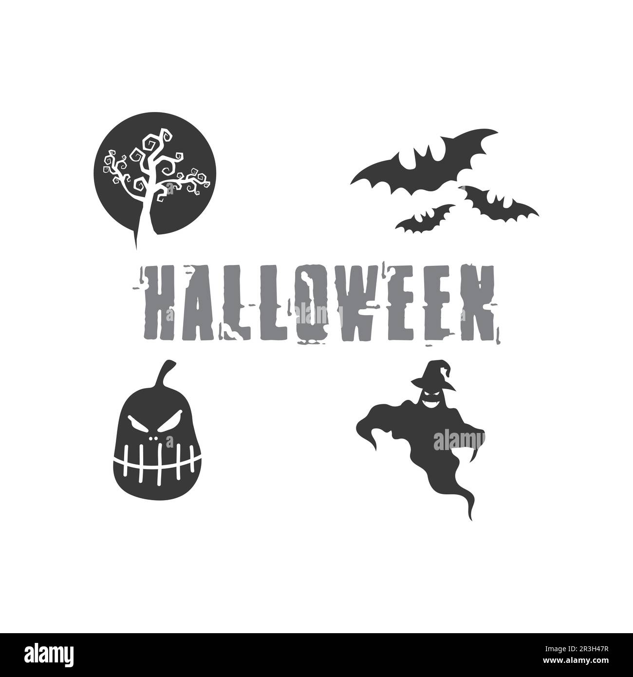 Vector icon for Helloween greeting card and poster party sign Concept ...