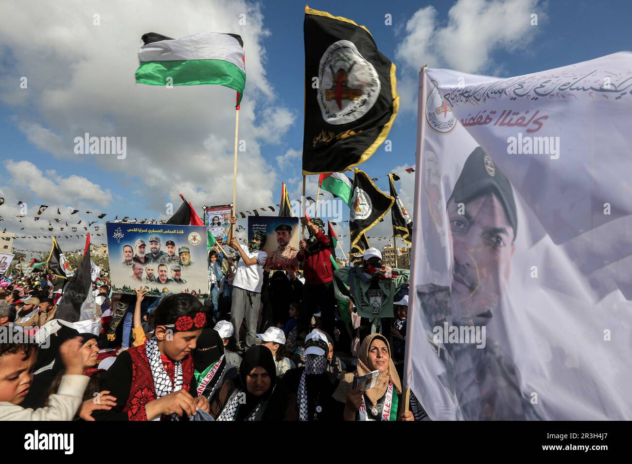 Palestinian islamic jihad movement flags hi-res stock photography and ...