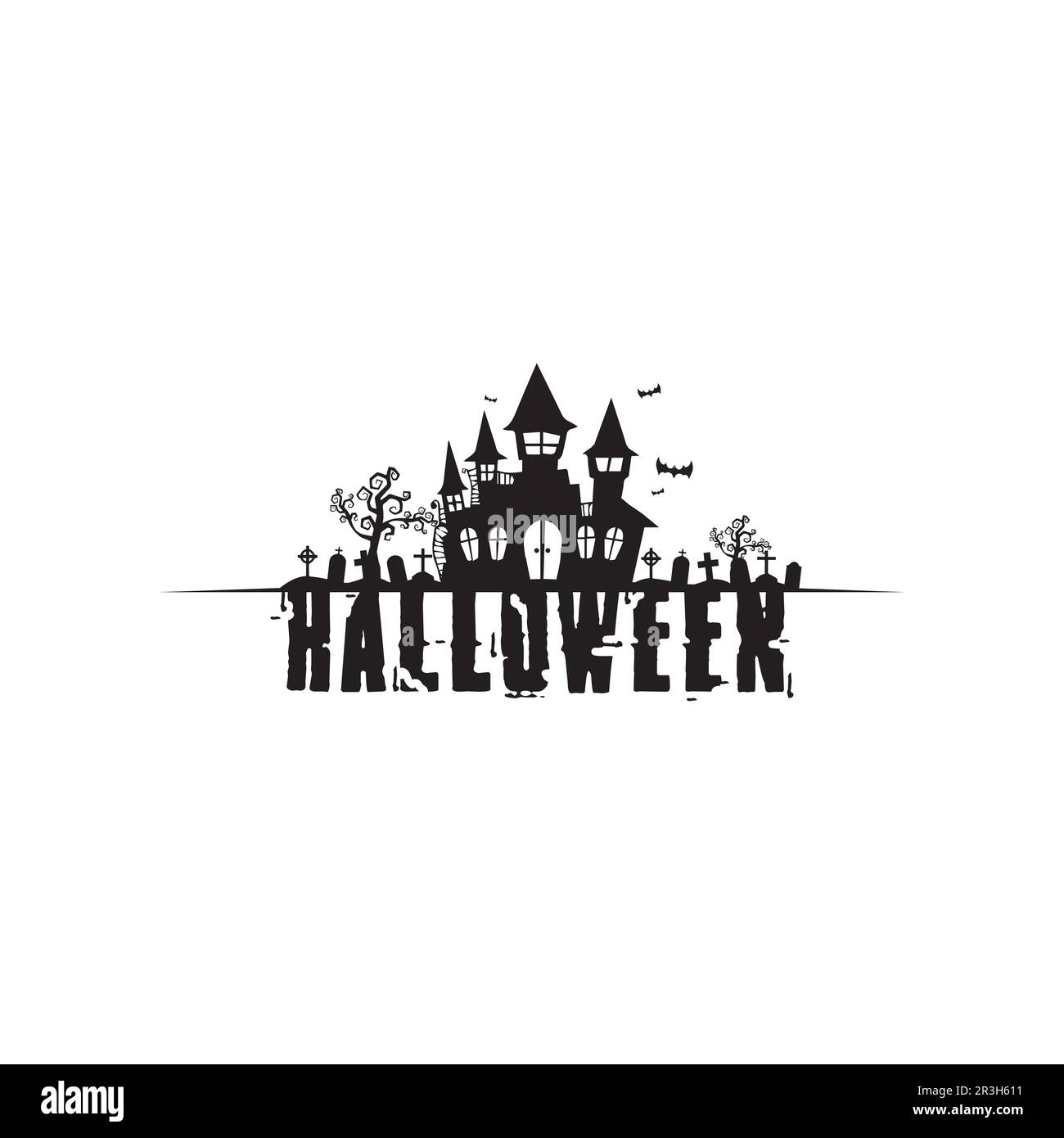 Vector icon for Helloween greeting card and poster party sign Concept ...