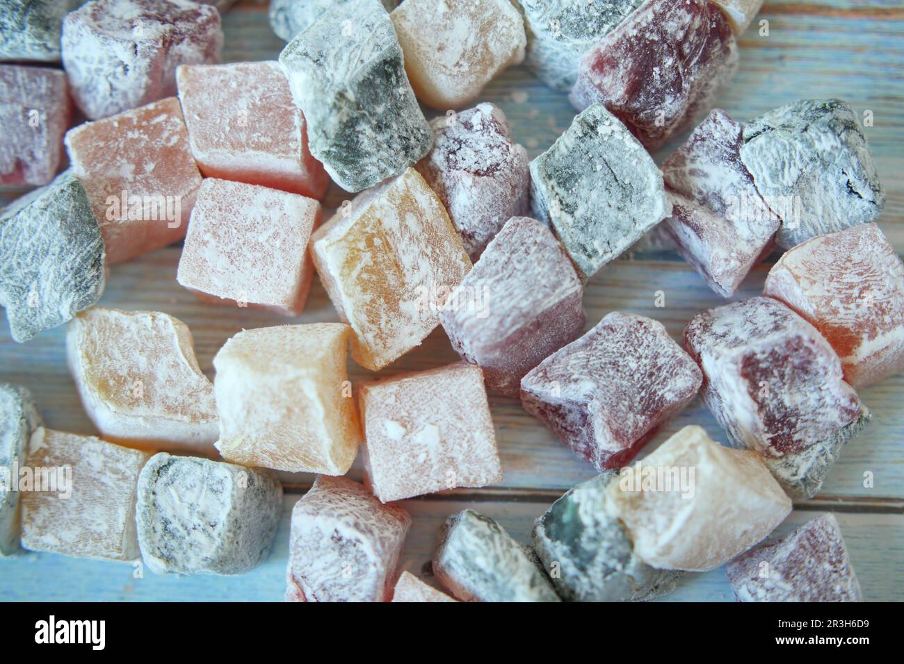 turkish delight or lokum of red, green, orange and yellow colors Stock ...