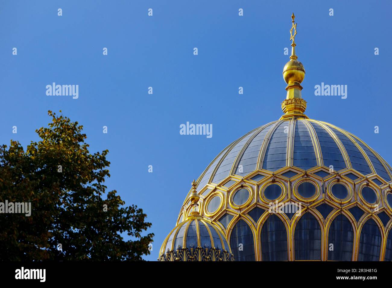 Tambour dome covered with gilded ribs, New Synagogue, Berlin, Germany ...