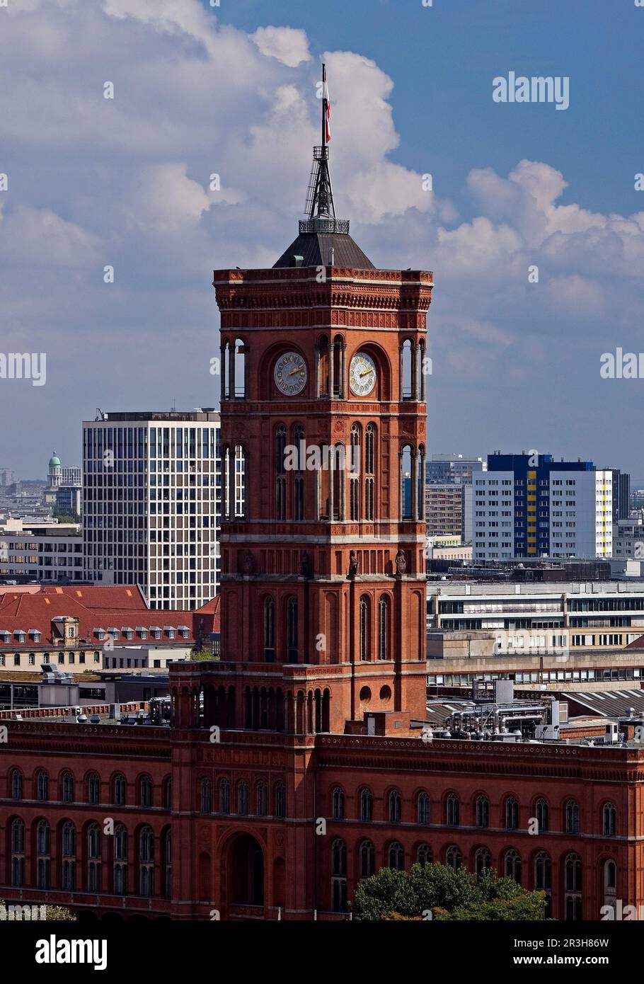 The Red City Hall seen from the Dom viewing platform, Berlin Mitte ...