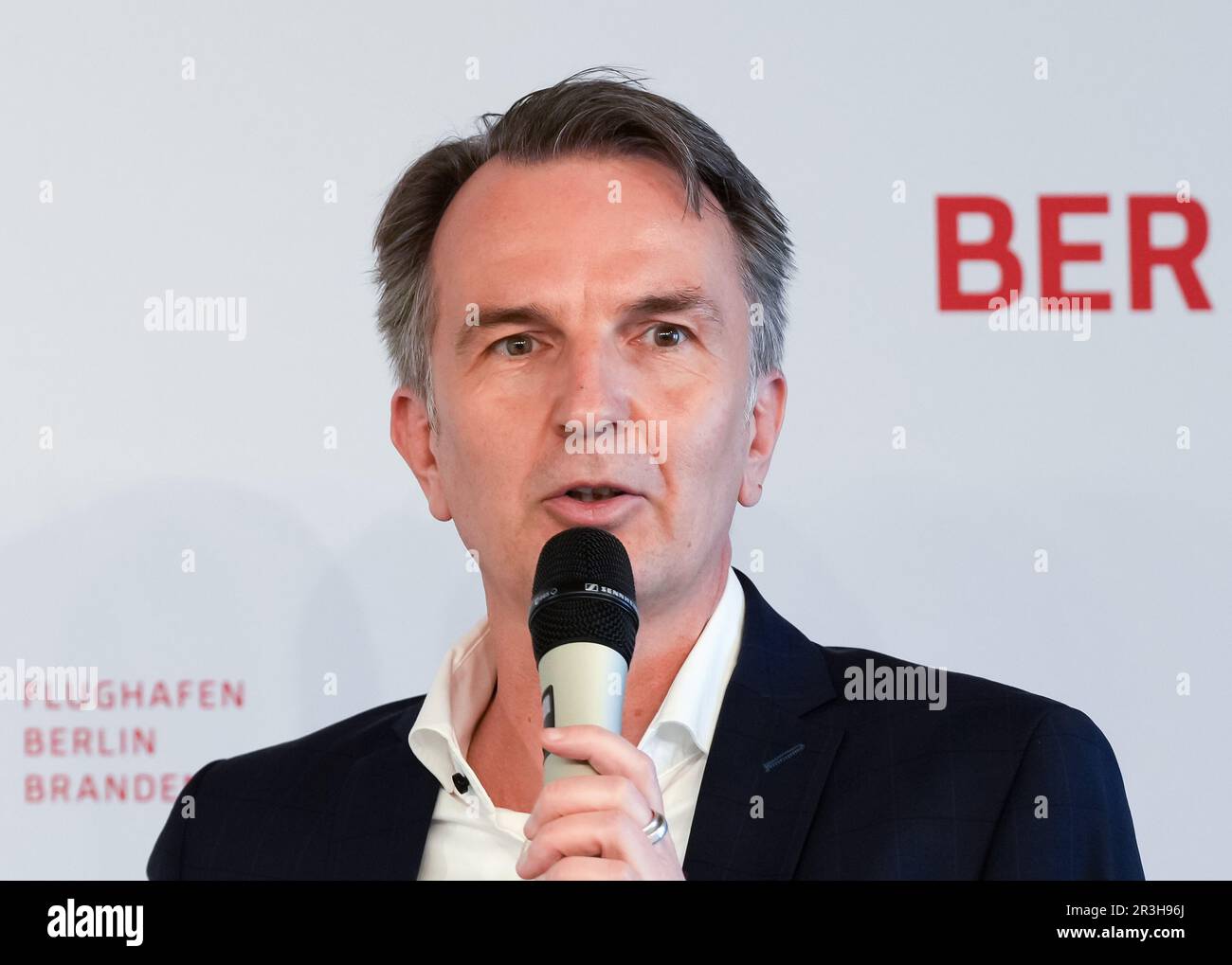 23 May 2023, Brandenburg, Schönefeld: Hannes Hönemann, Head of Corporate Communications ...