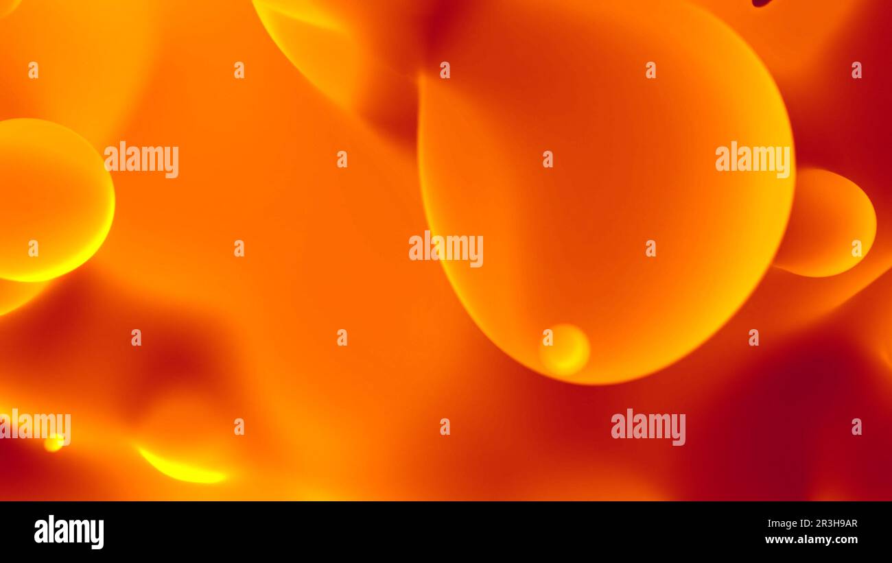 yellow and orange dense morphed shapes like lava lamp - abstract 3D ...