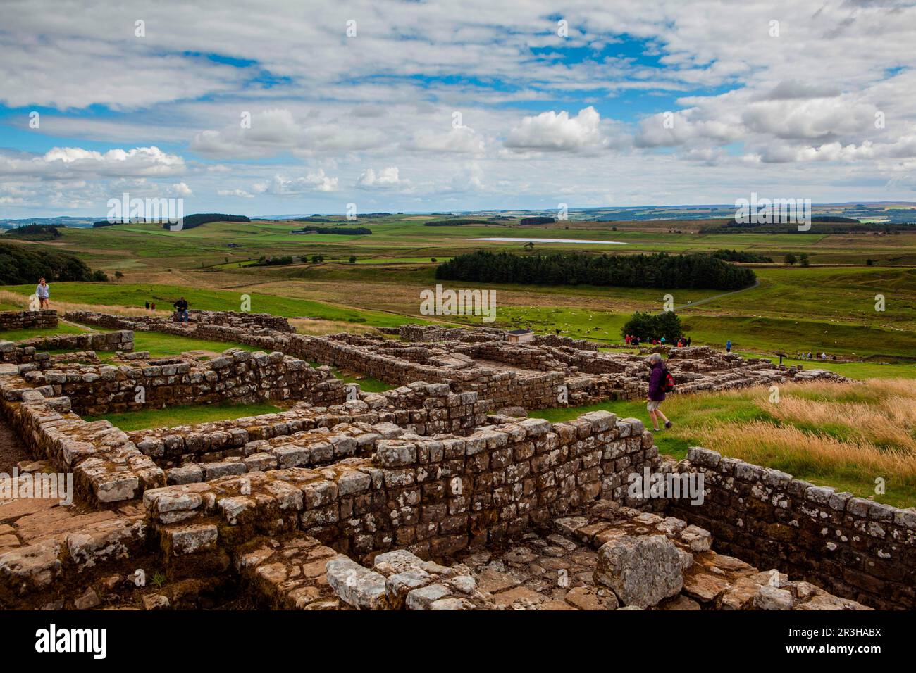 Roman Ruins, Fort Homestead, Hadrian's Wall, Hexham, Northumberland ...