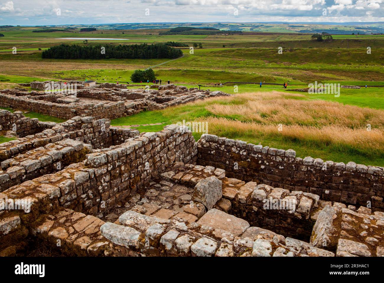 Roman Ruins, Fort Homestead, Hadrian's Wall, Hexham, Northumberland ...