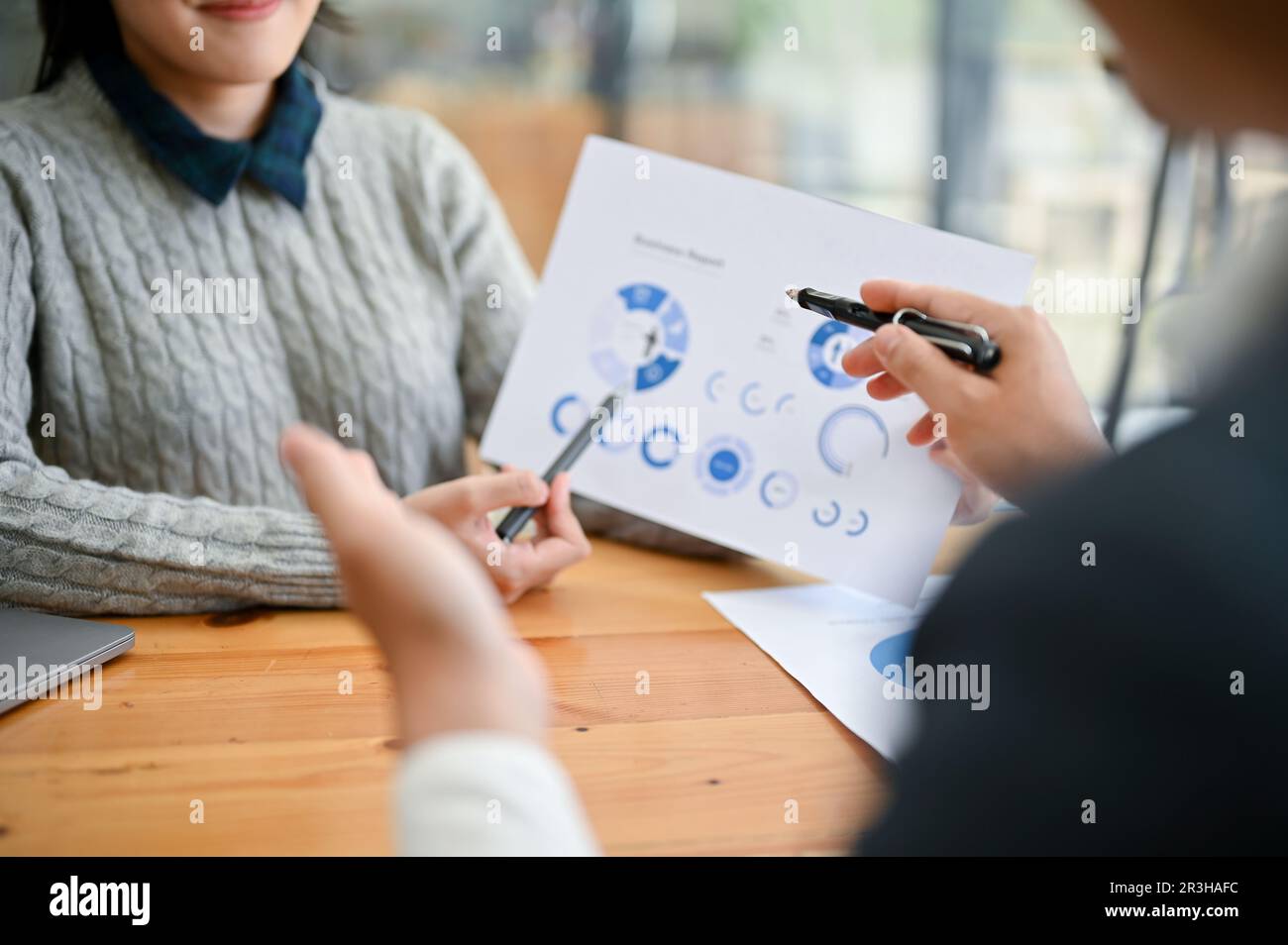 Close-up image of a professional male boss explaining and briefing a ...