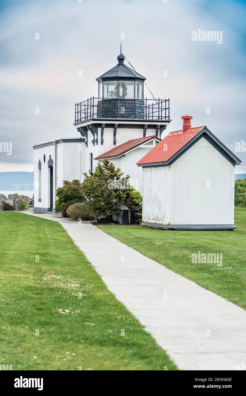 The lighthouse at Point No Point Stock Photo - Alamy