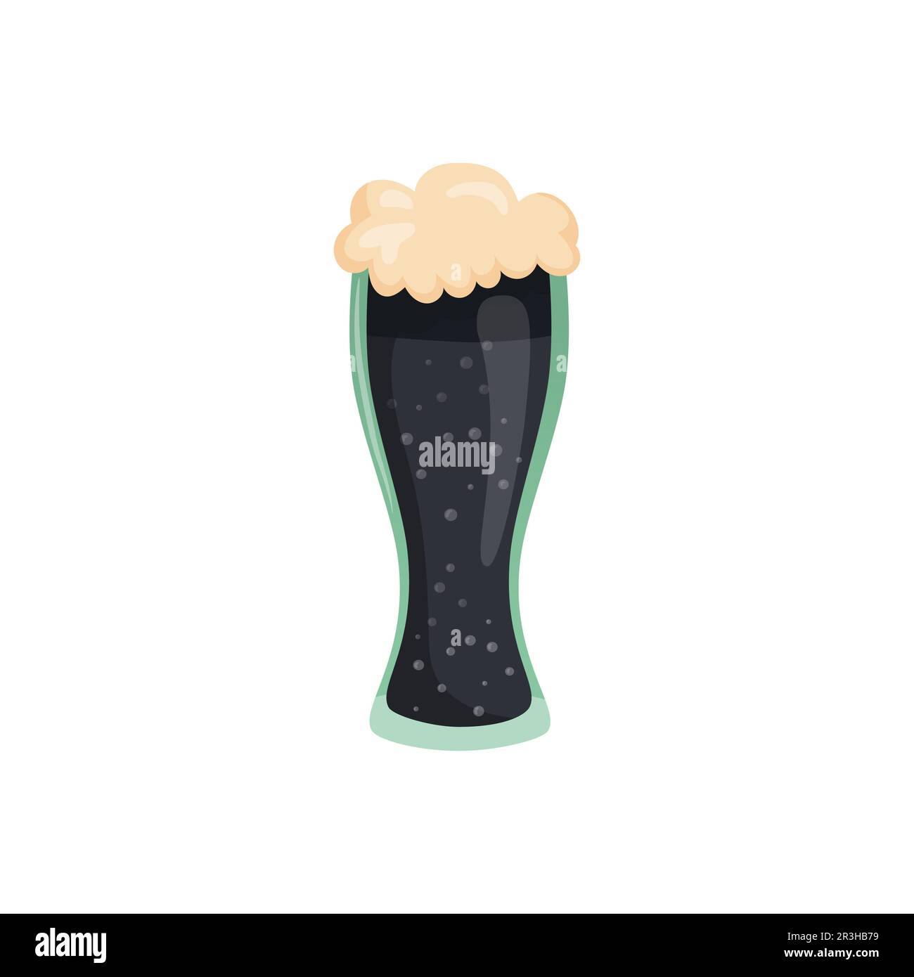 Glass of fresh dark foamy beer - Vector Stock Photo - Alamy