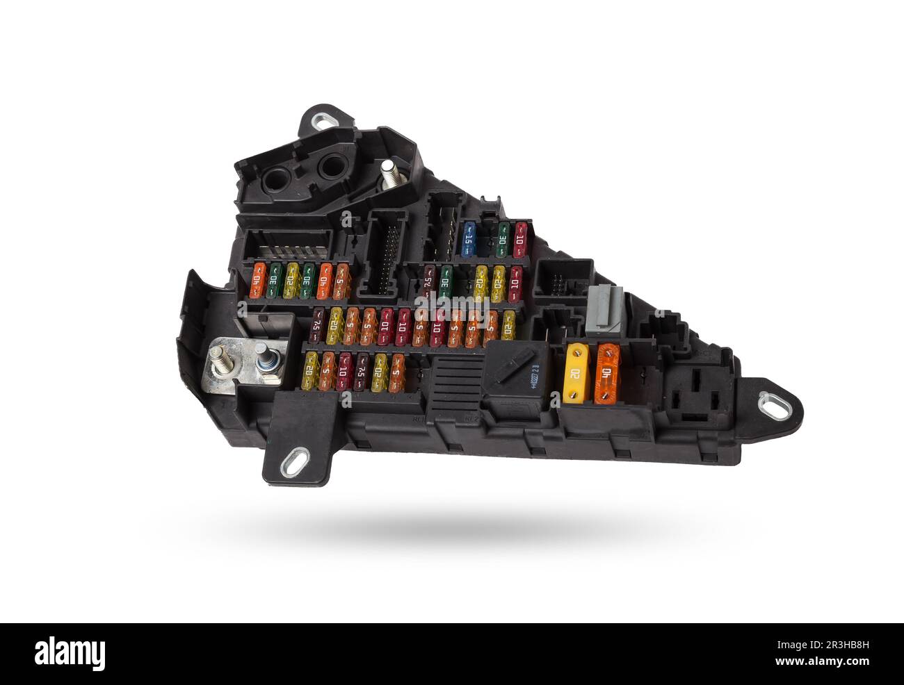 Automotive fuses box in different colors and each color is responsible ...