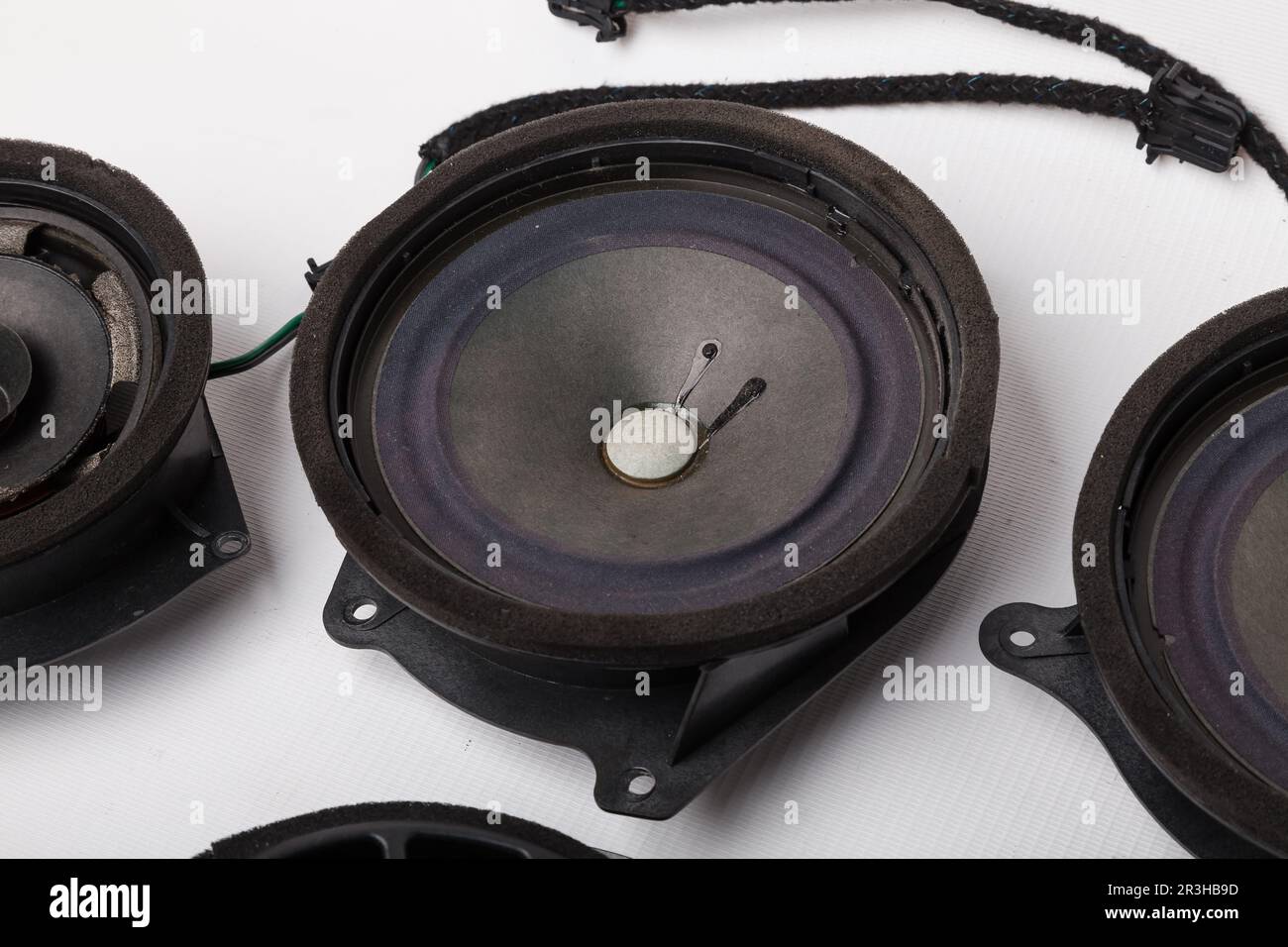 Four speakers of an acoustic system - an audio for playing music in a ...