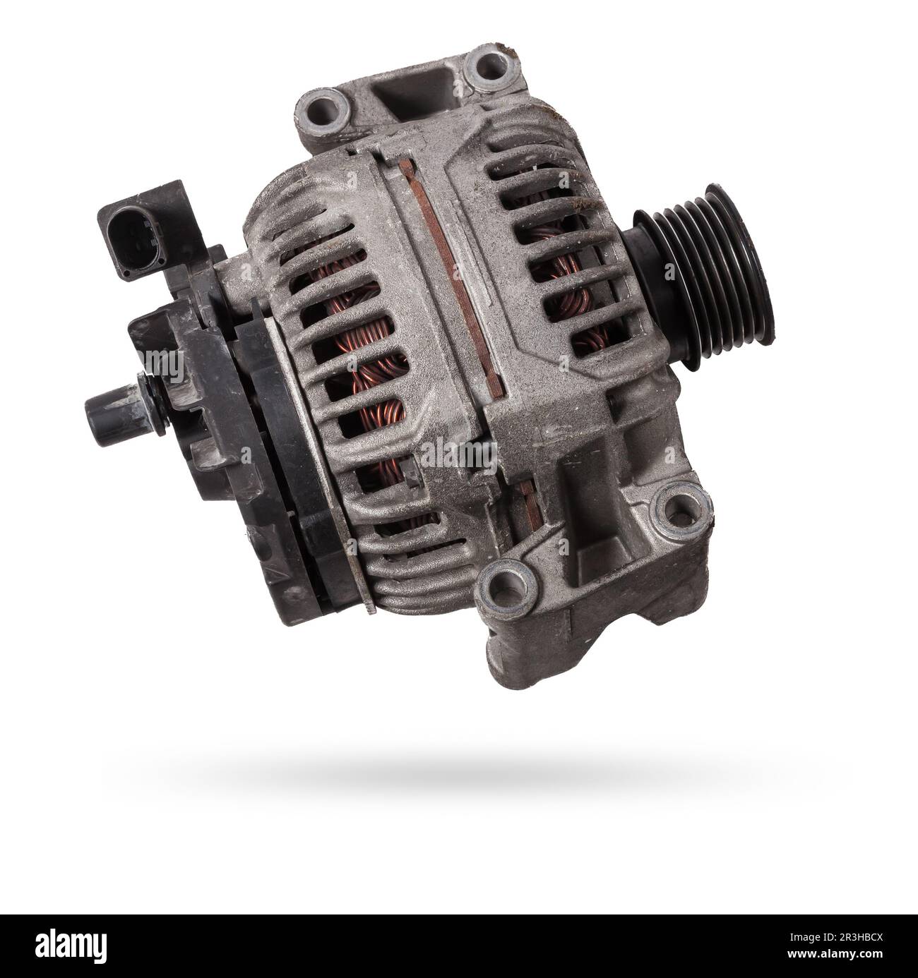 Car generator, car electrical network element on white background ...