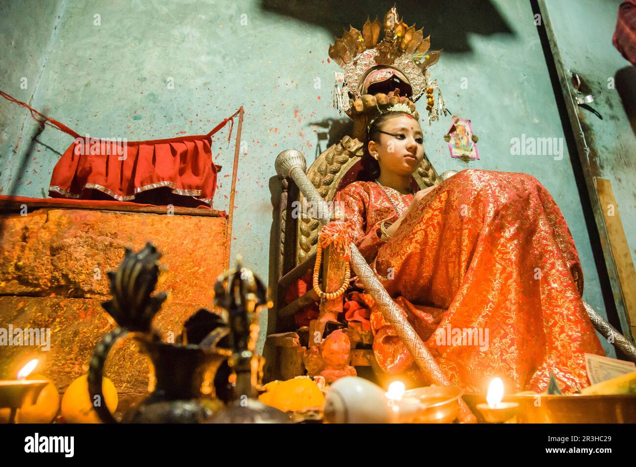 Matina Shakya, Kumari o diosa viviente. Kumari Ghar o casa de la diosa ...