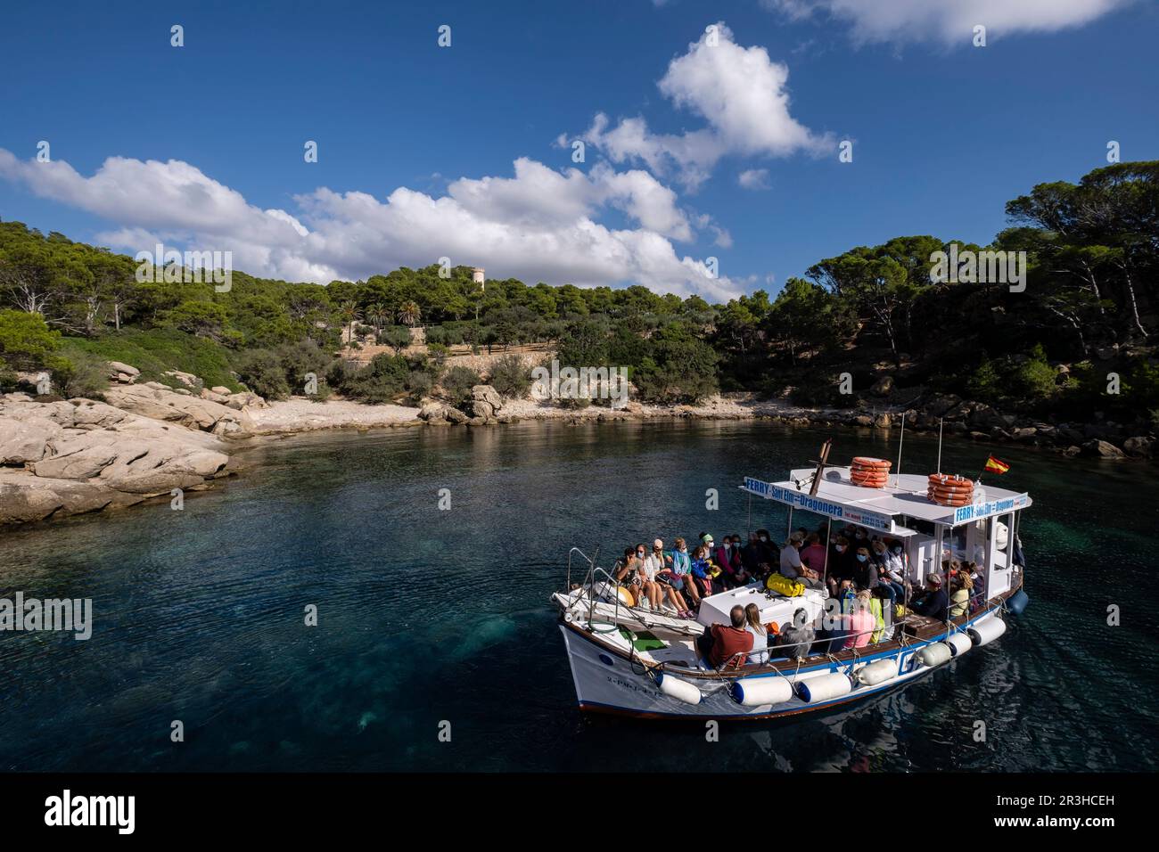 Margarita boat, Des Lledó port, sa Dragonera natural park, Mallorca ...