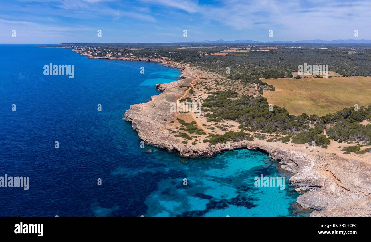 Cala Paias, coastline of Estalella, Llucmajor, protected area, Xarxa ...